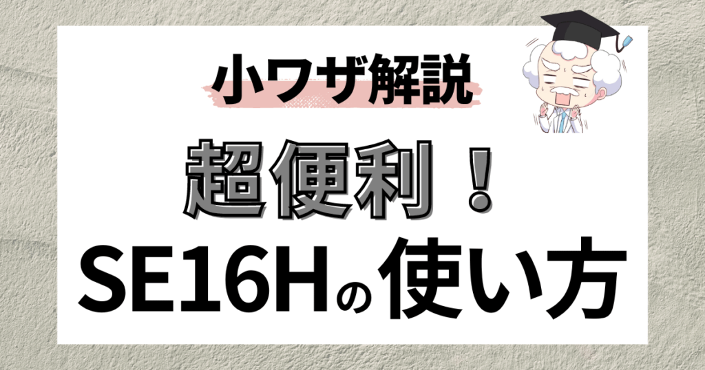 【SAP小ワザ】SE16Hの使い方を徹底解説！テーブル結合やグループ化による集計方法 | SAPラボ